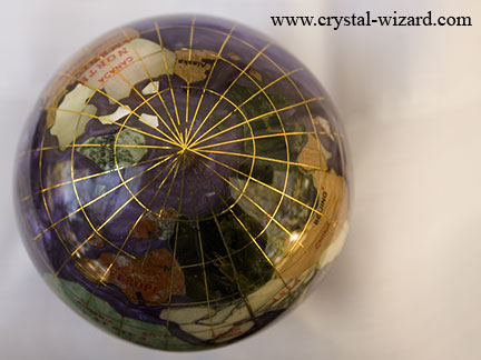 Crystal Wizard Amethyst Ocean Globe Paperweight 403, Crystal Globes, 403
