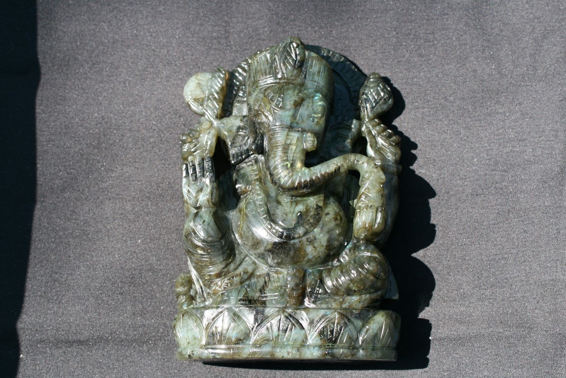 Crystal Wizard Labradorite Ganesha highly mystical 5185, Labradorite, 5185